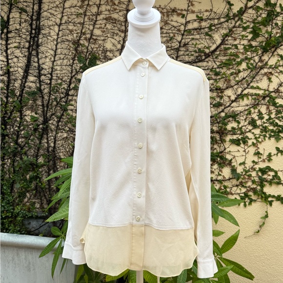 Magaschoni | Tops | Magaschoni New York Off White Ivory Silk Blouse ...